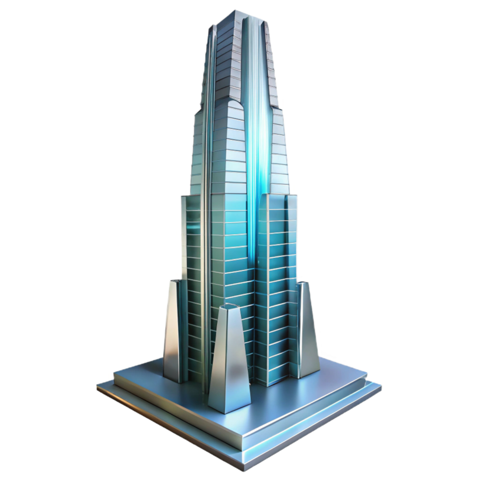 Futuristic Skyscraper 3D Model Illustration A Modern Architectural ...