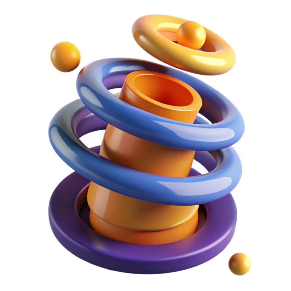 Abstract 3d Render Of Interlocking Rings And Spheres 56263856 Png