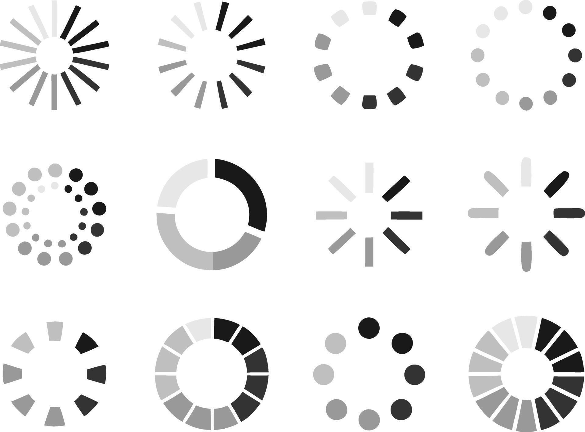 Set of Round Loading Collection Circular Progress Indicators and Preloaders 56264064 Vector Art ...
