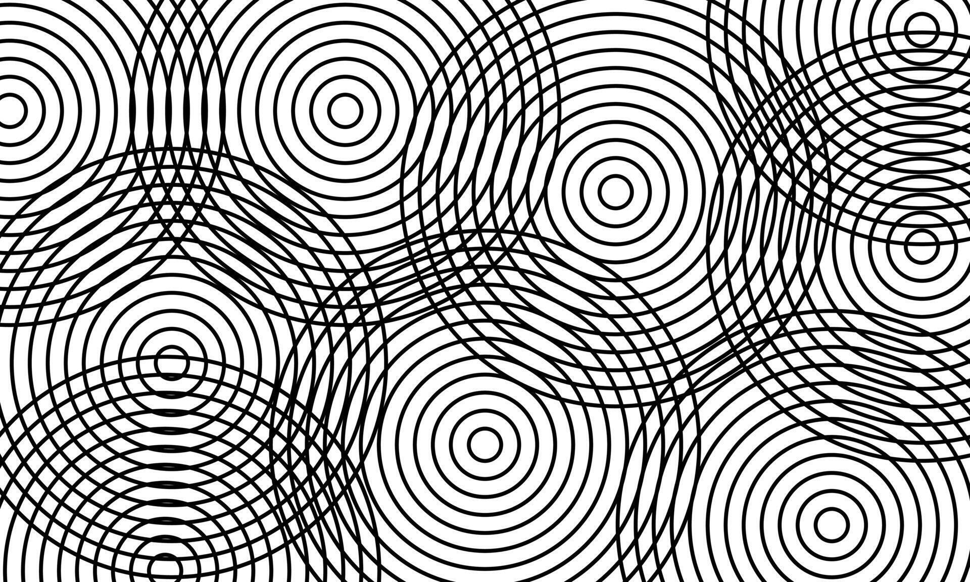 Retro black and white geometric pattern background, abstract circle ...