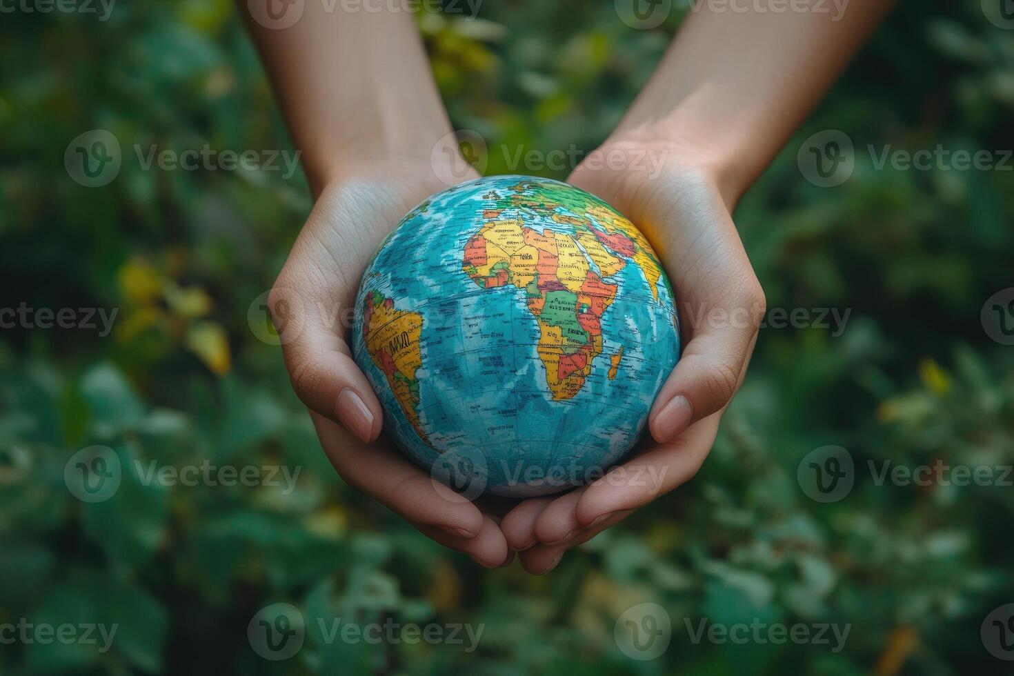 Hands holding earth globe, protecting environment and conserving nature 56267656 Stock Photo at ...