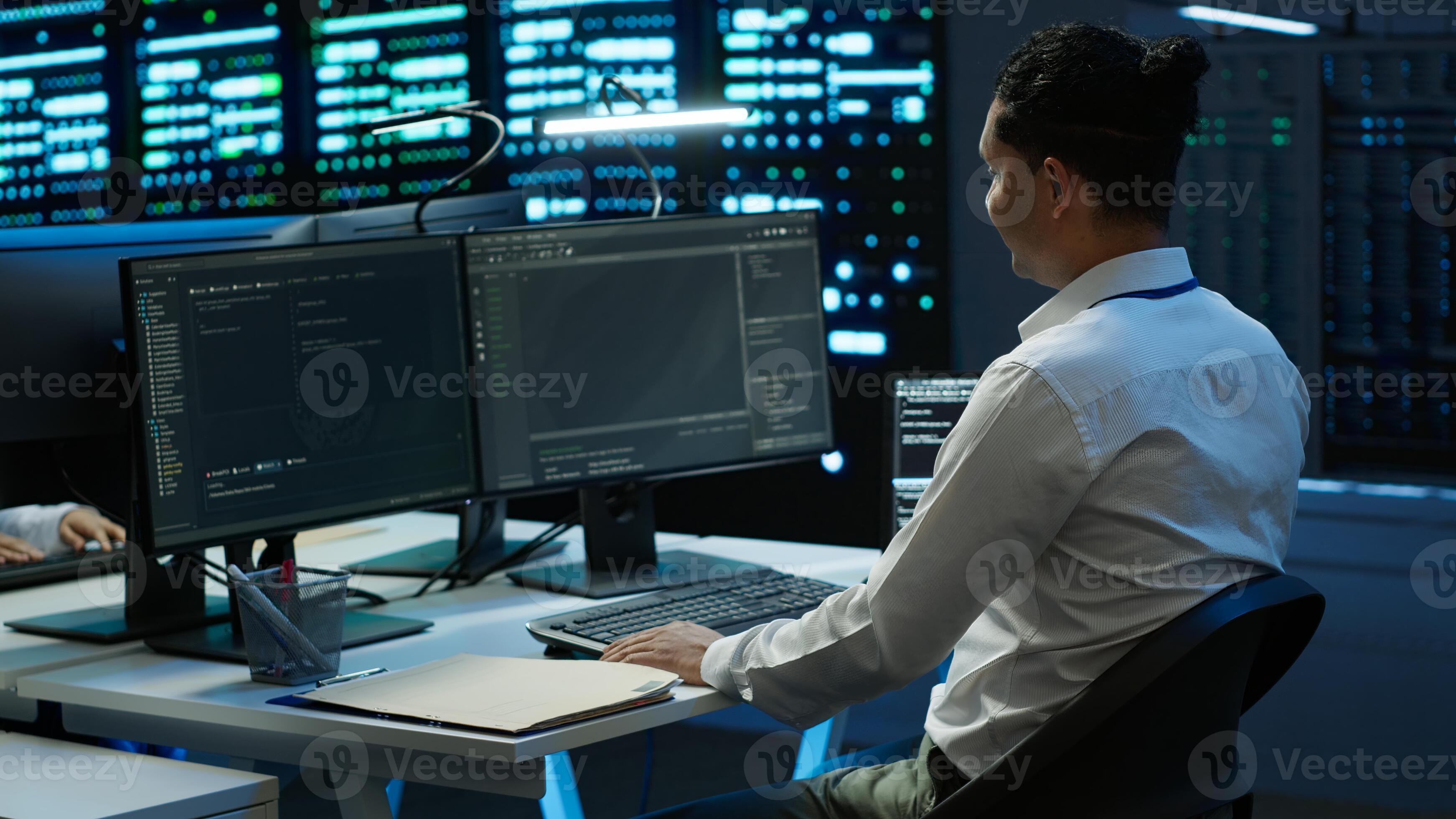 Data Center System Administrator Responsible For Installation Of Networking Equipment Solving