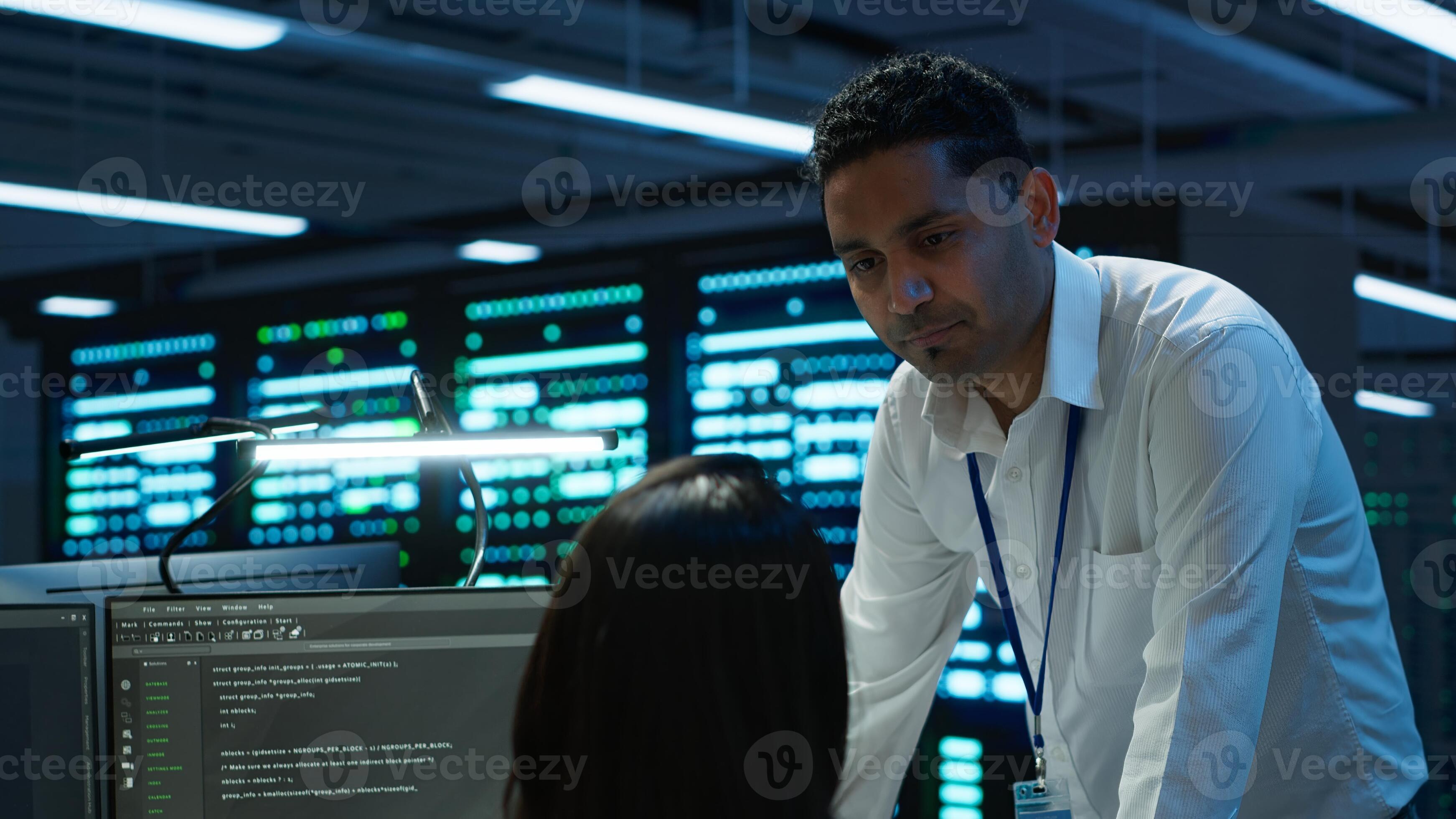 Team Of Admins In Data Center Ensuring System Can Handle Networking