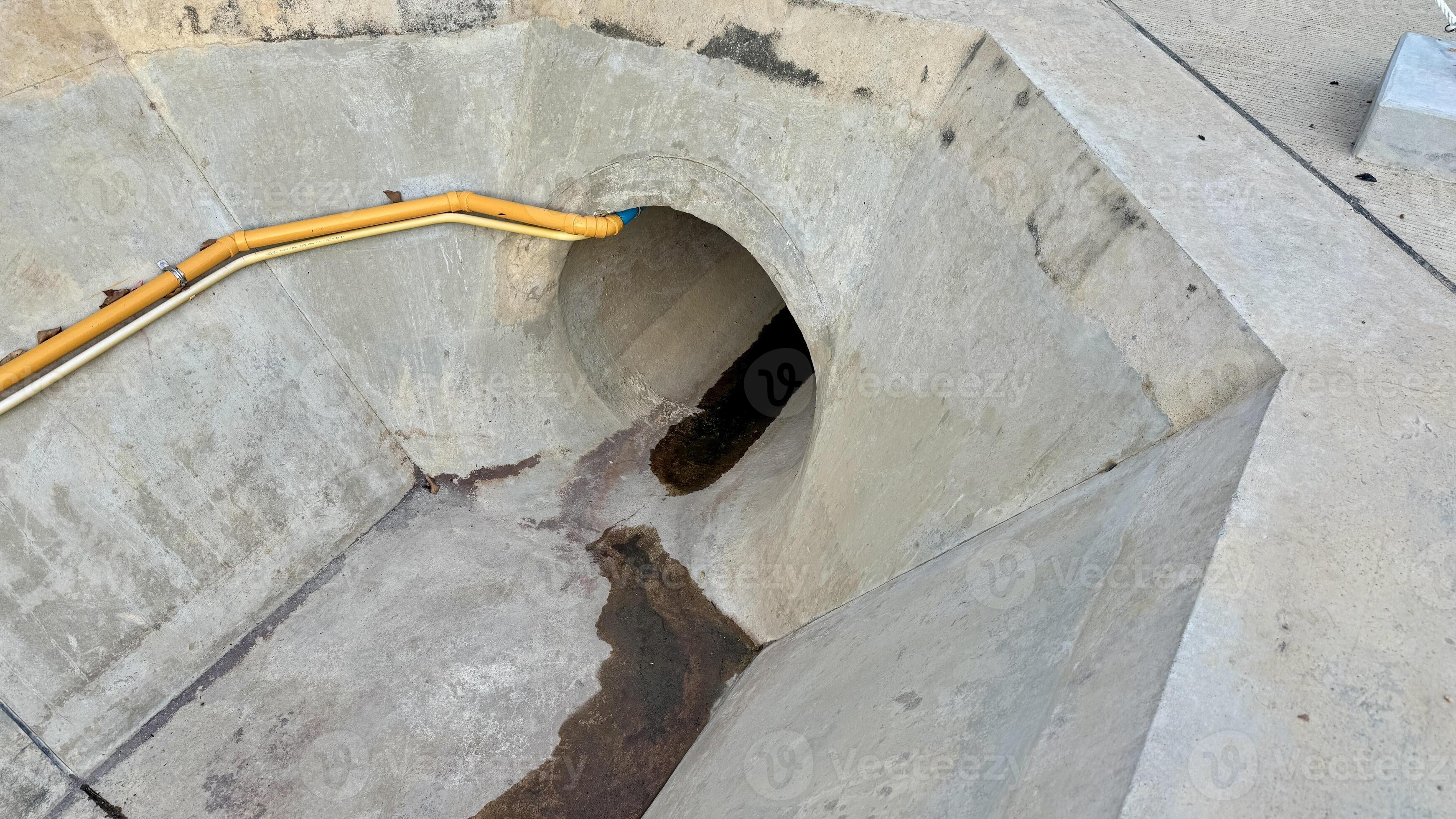 Concrete Drainage Tunnel A high-angle view of a newly constructed ...