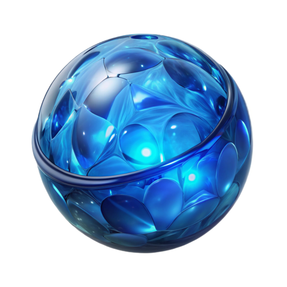 Abstract Blue Orb 3d Render Of A Smooth Glossy Sphere With Internal