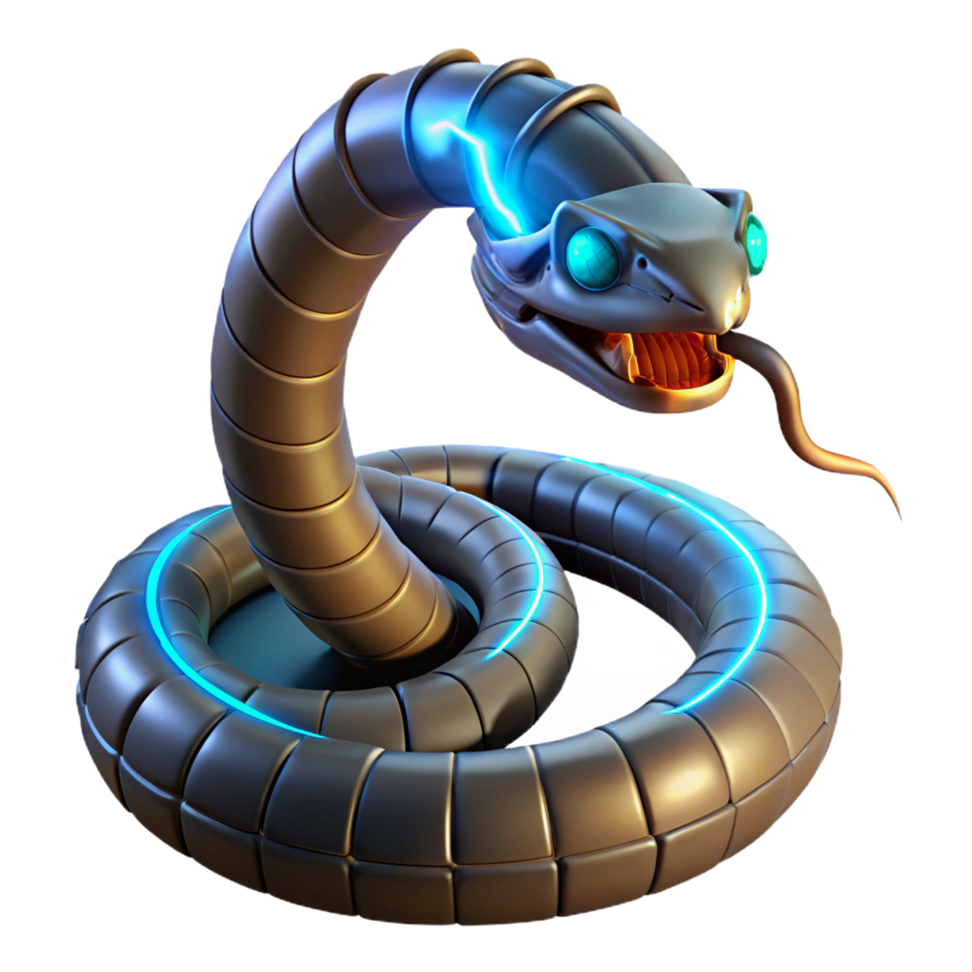 Cybernetic Serpent 3D Render Futuristic Mechanical Snake Illustration Digital Art 56282142 PNG