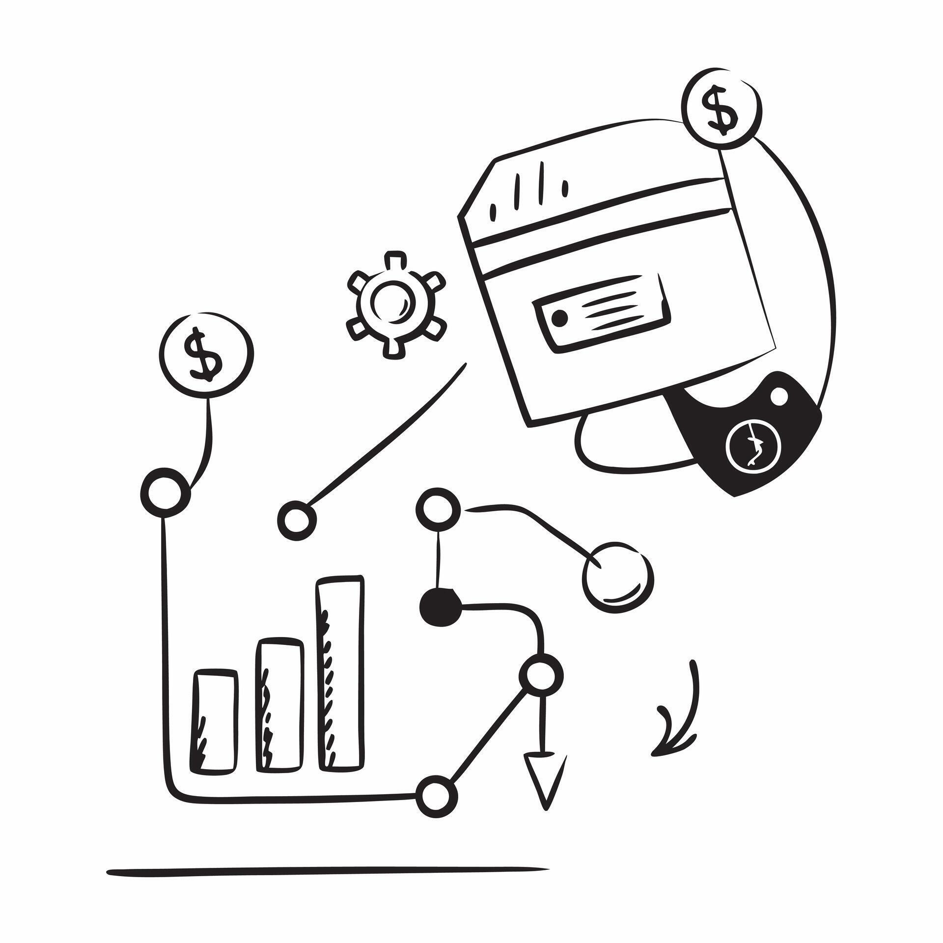 AI Machine Learning with Financial Graph concept as A showing machine ...