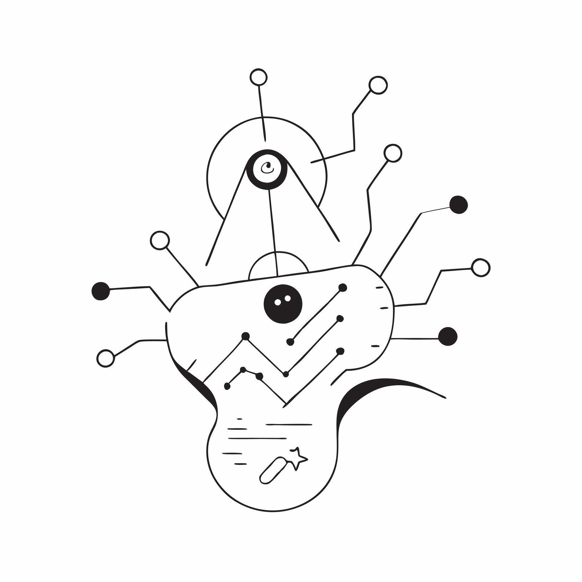 AI Powered Quantum Computing concept as A minimalistic abstract featuring quantum computing ...