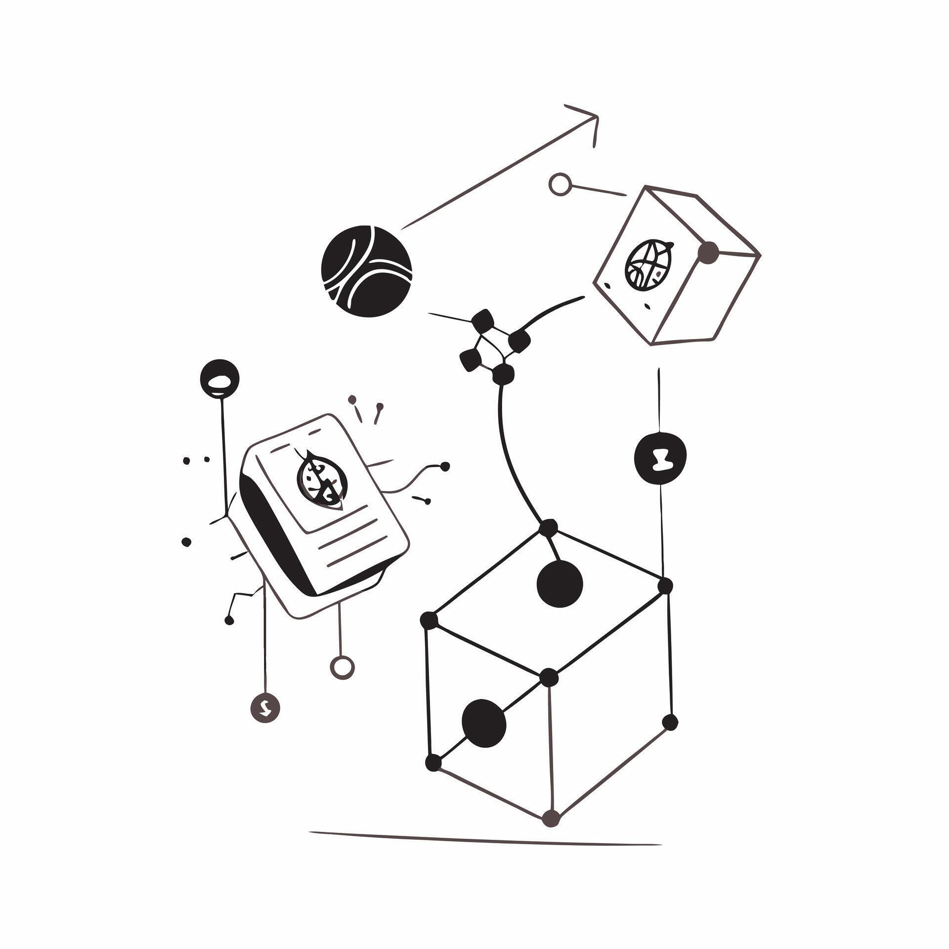 Blockchain Nodes and Coin Symbols Frame concept as A modern border ...