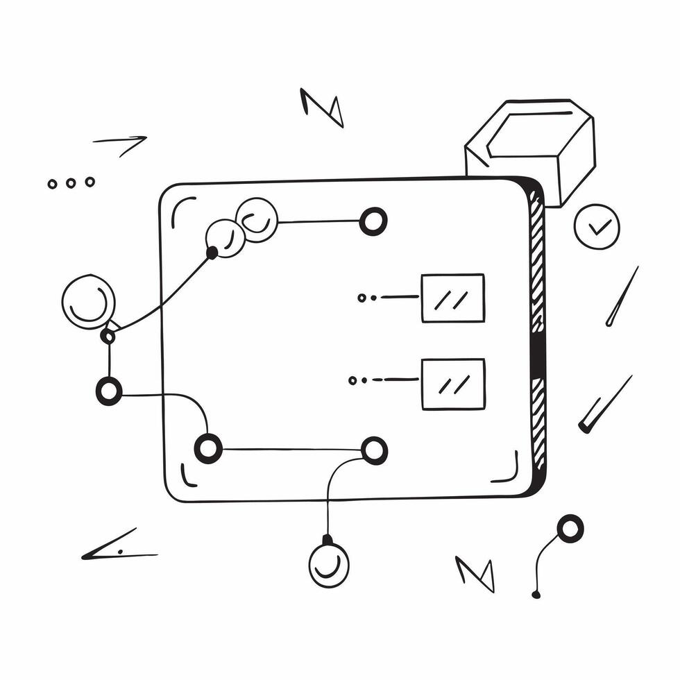 Flat AI Driven Blockchain Frame concept as A border frame with blockchain symbols and digital ...