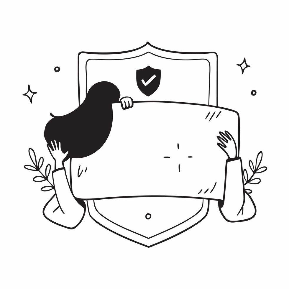 Flat Plus Size Model Shield Border Frame with Strength Text concept as ...