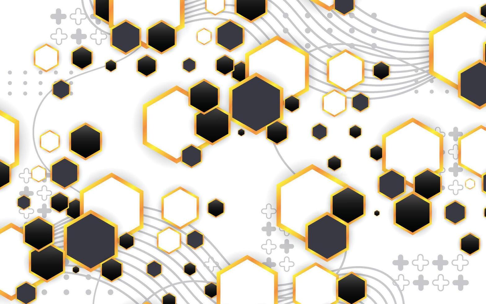 abstract hexagonal pattern with black and white lines 56315380 Vector ...