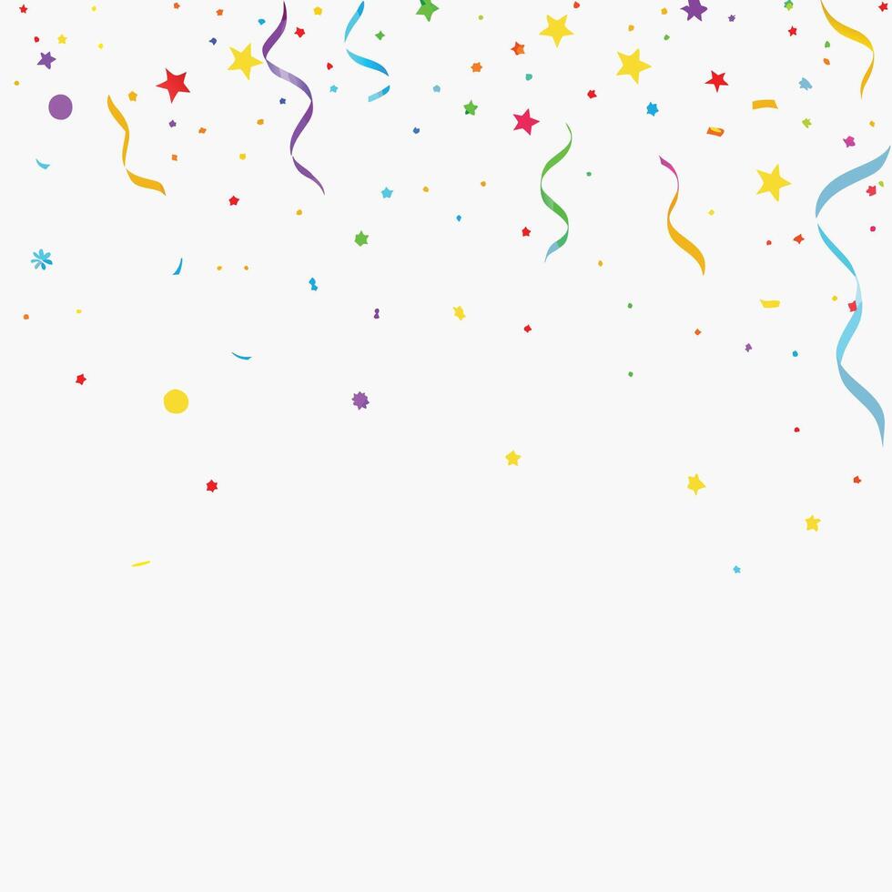 Colorful Confetti and Streamers Falling on White Background 56336361 Vector Art at Vecteezy