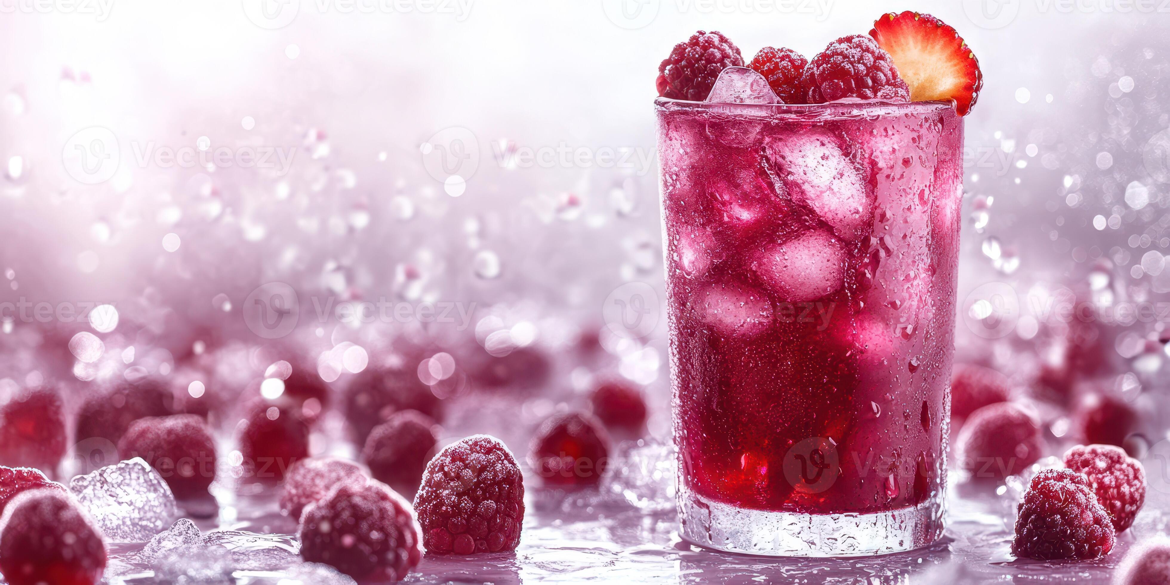 Refreshing raspberry drink served with ice and fresh fruit during a summer gathering 56355717 ...