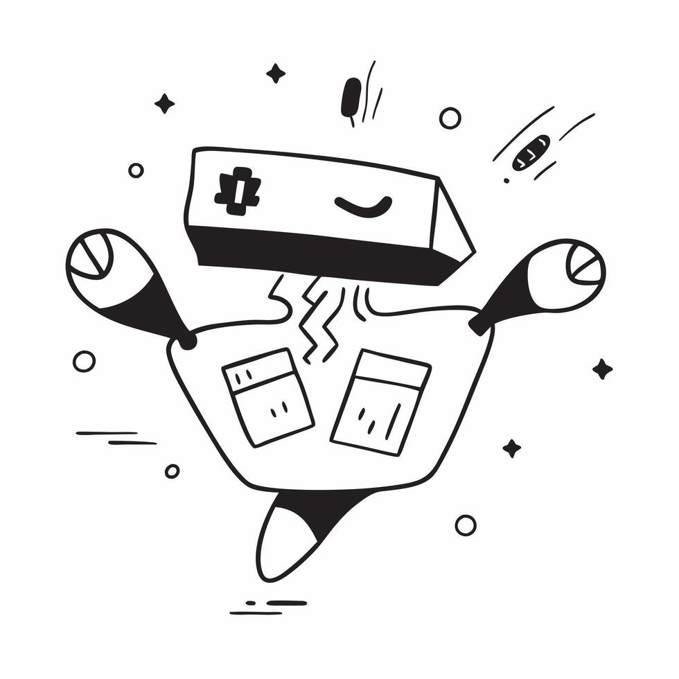 Flat Glowing abstract AI robot with floating code symbols concept as A glowing abstract digital ...