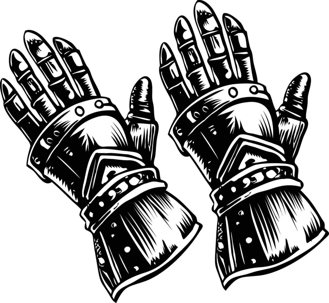 A vintage illustration depicting knight gauntlets 56399399 Vector Art at Vecteezy