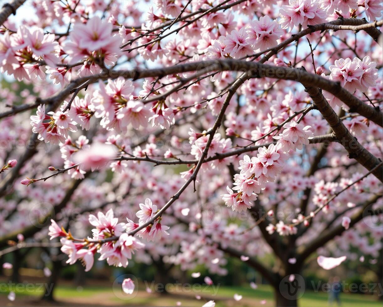 Blooming Cherry Blossom Trees in Full Spring Bloom Overview 56400324 ...