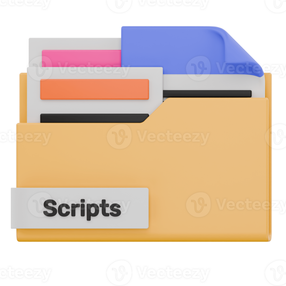 3D Scripts Folder Name Icon 56400866 PNG