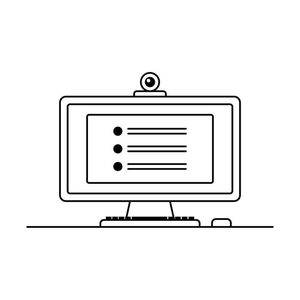 Computer Monitor Line Icon Showing Website Page 56401944 Vector Art At