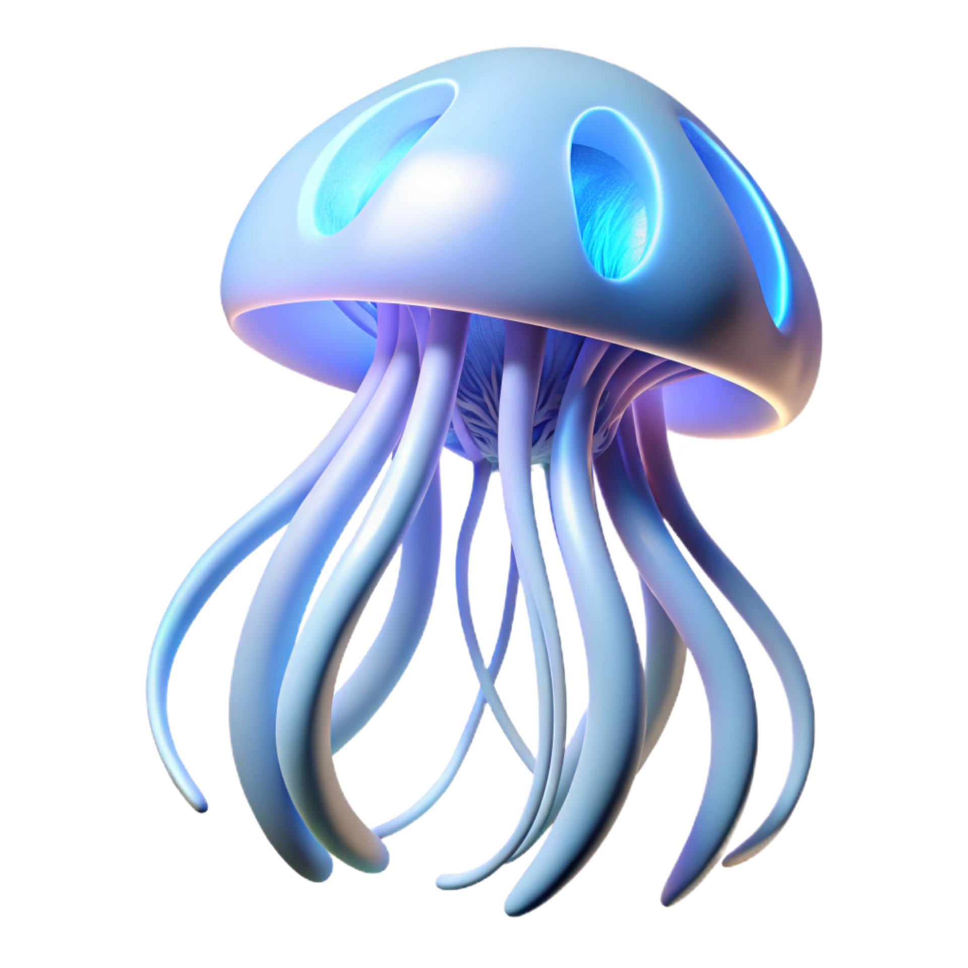 impressive modern Glowing Jellyfish Digital Render of Bioluminescent Sea Creature 4K 56404148 PNG