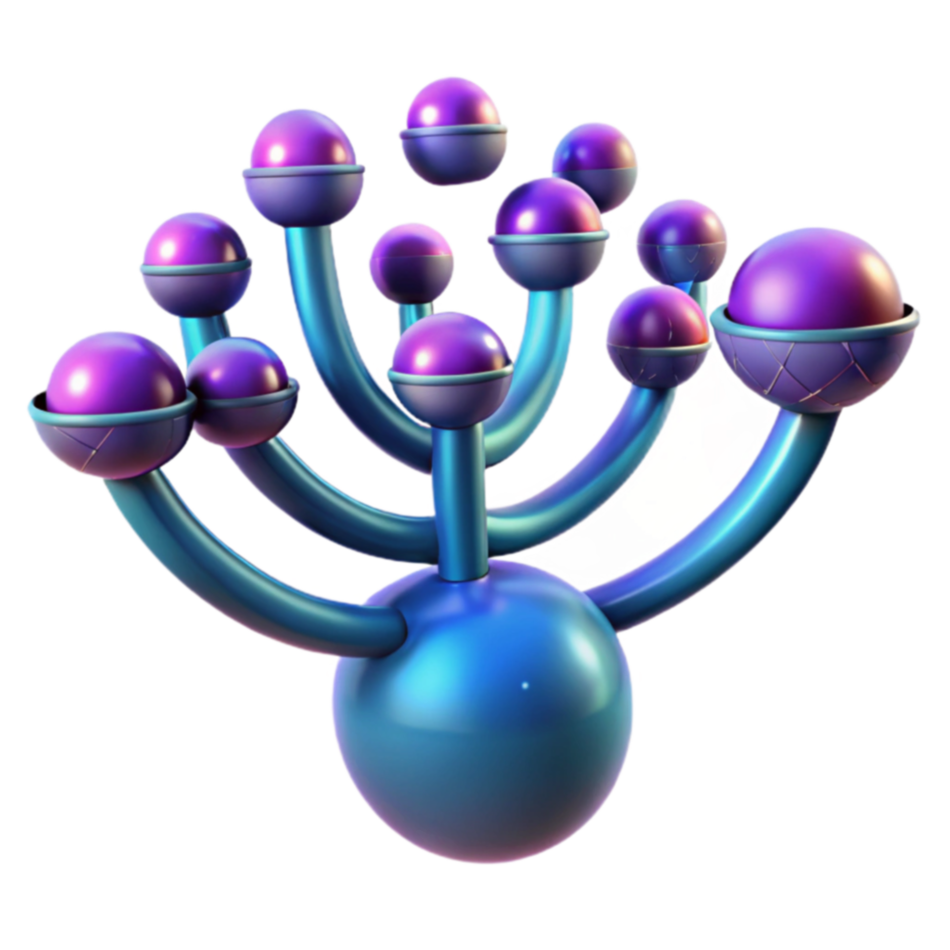 Abstract 3d Render Luminescent Orb With Branching Structure 56406638 Png