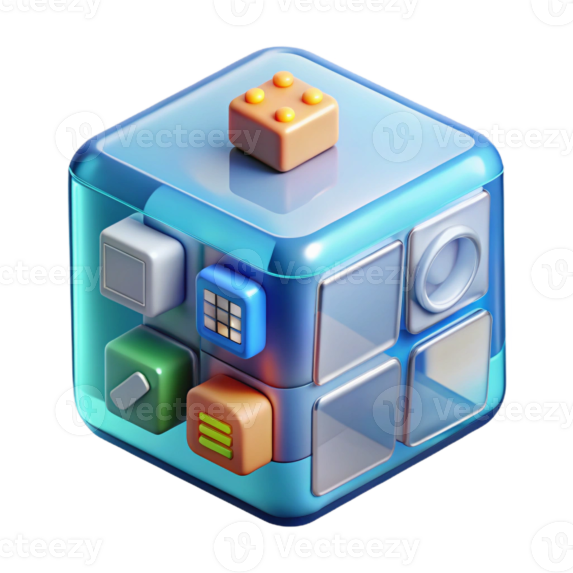 3D Cube Interface App Icons, Digital Design, Software UI 56410021 PNG