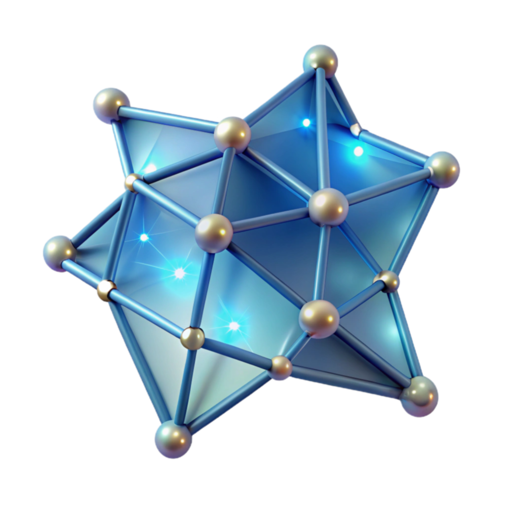 Abstract Network Structure 3D Model of Interconnected Nodes 56410221 PNG