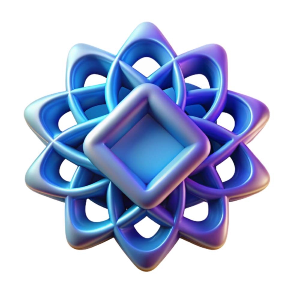 Abstract 3d Geometric Design Interlocking Shapes And Gradient Colors
