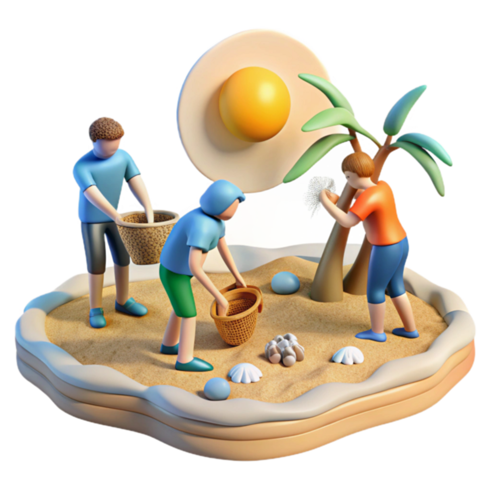 Tropical Island Sandbox Egg Sun, Seashells, and Teamwork 56410901 PNG
