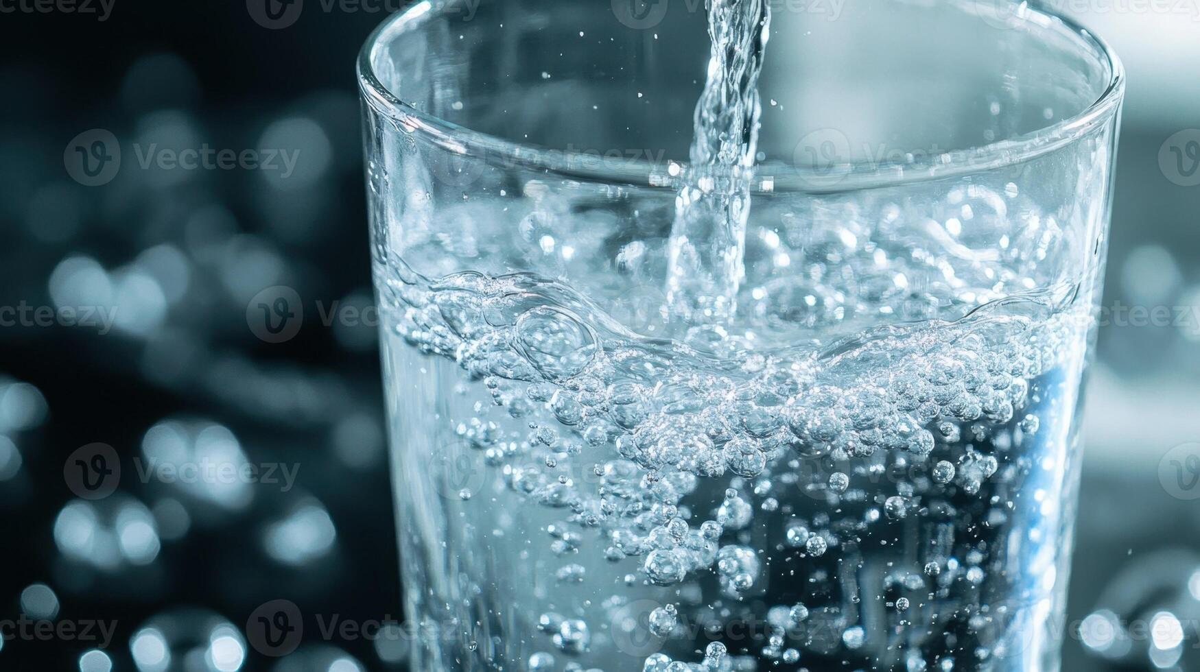 Pouring sparkling water into glass with bubbles on dark background 56426398 Stock Photo at Vecteezy