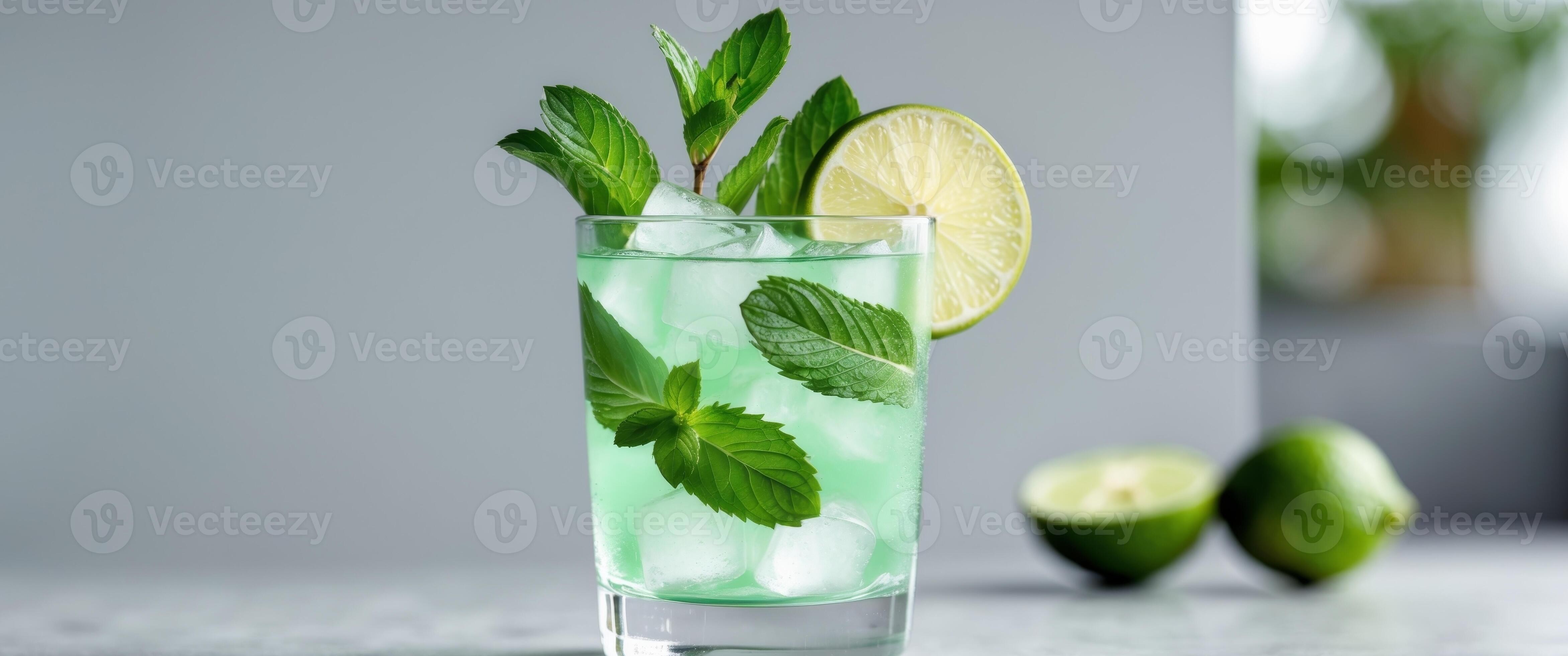 Refreshing mint lime drink with ice and fresh ingredients in a modern setting 56432262 Stock ...
