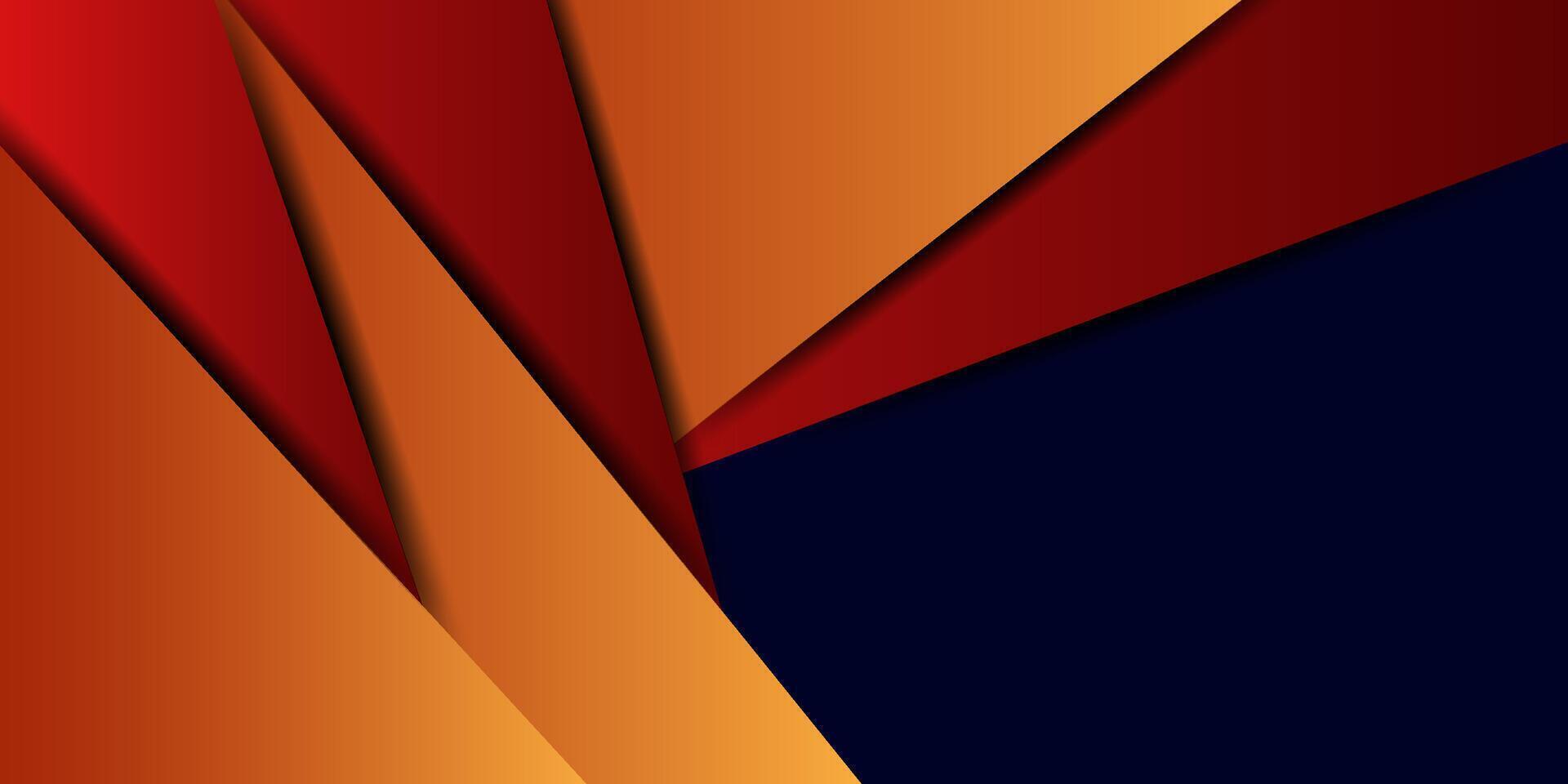 Abstract orange and red background template overlapping with square paper cut pattern. Blue ...