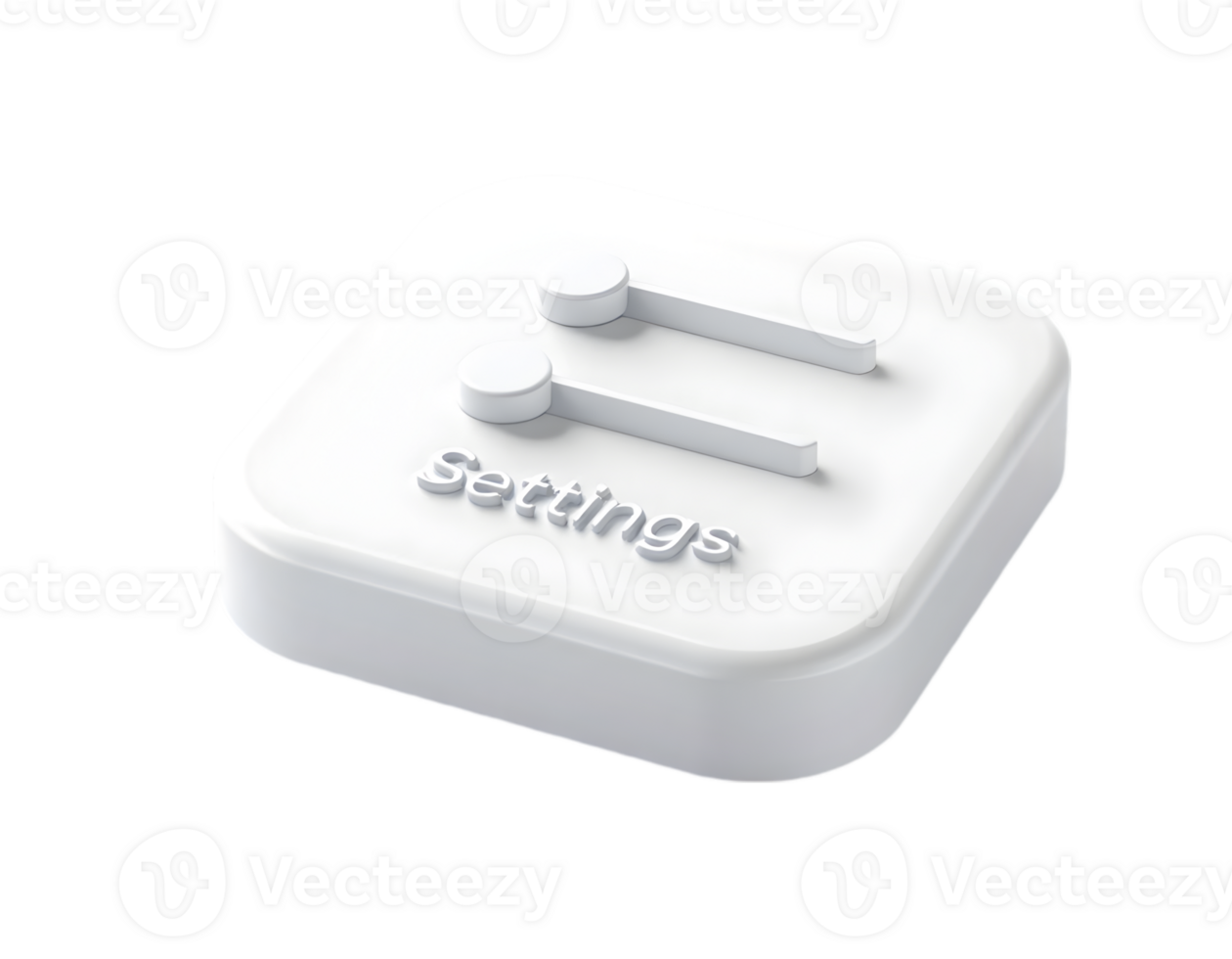 White settings button, digital interface, app control, software ...