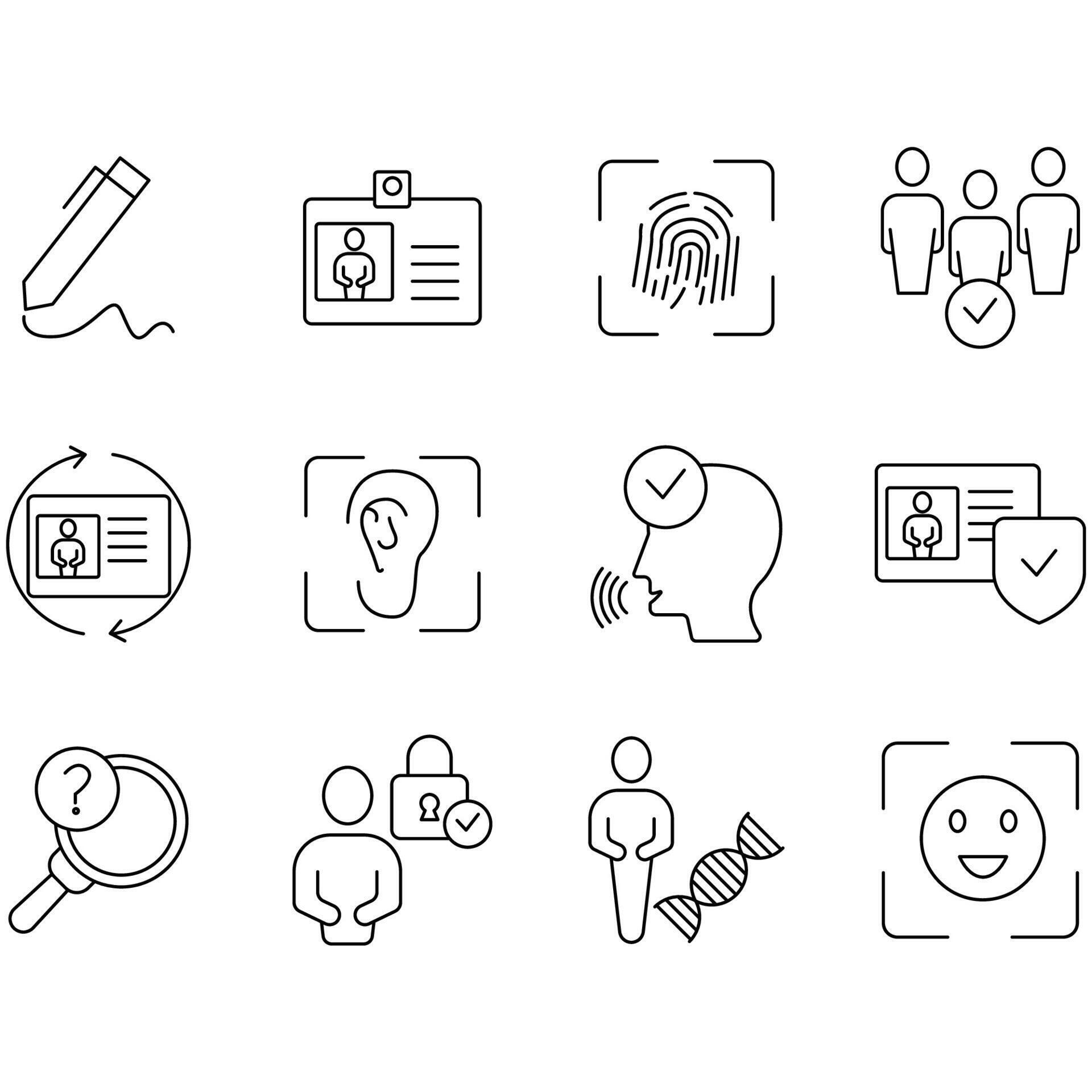 Identity icons set.. Set of editable stroke icons.Set of Identity 56440293 Vector Art at Vecteezy