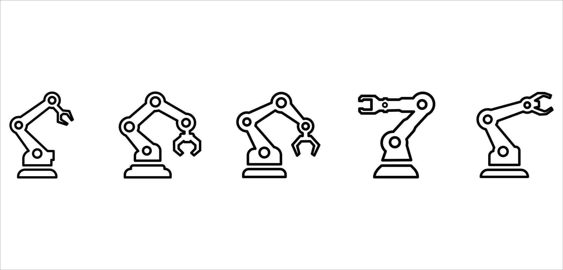 Five Robotic Arms Industrial Automation, Mechanical Engineering, Technology 56443607 Vector Art ...