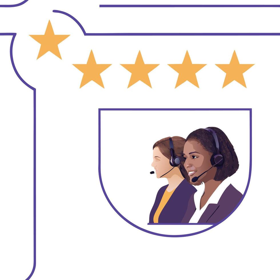 Ai Driven Customer Support Interaction Clean Set 2 56451453 Vector Art