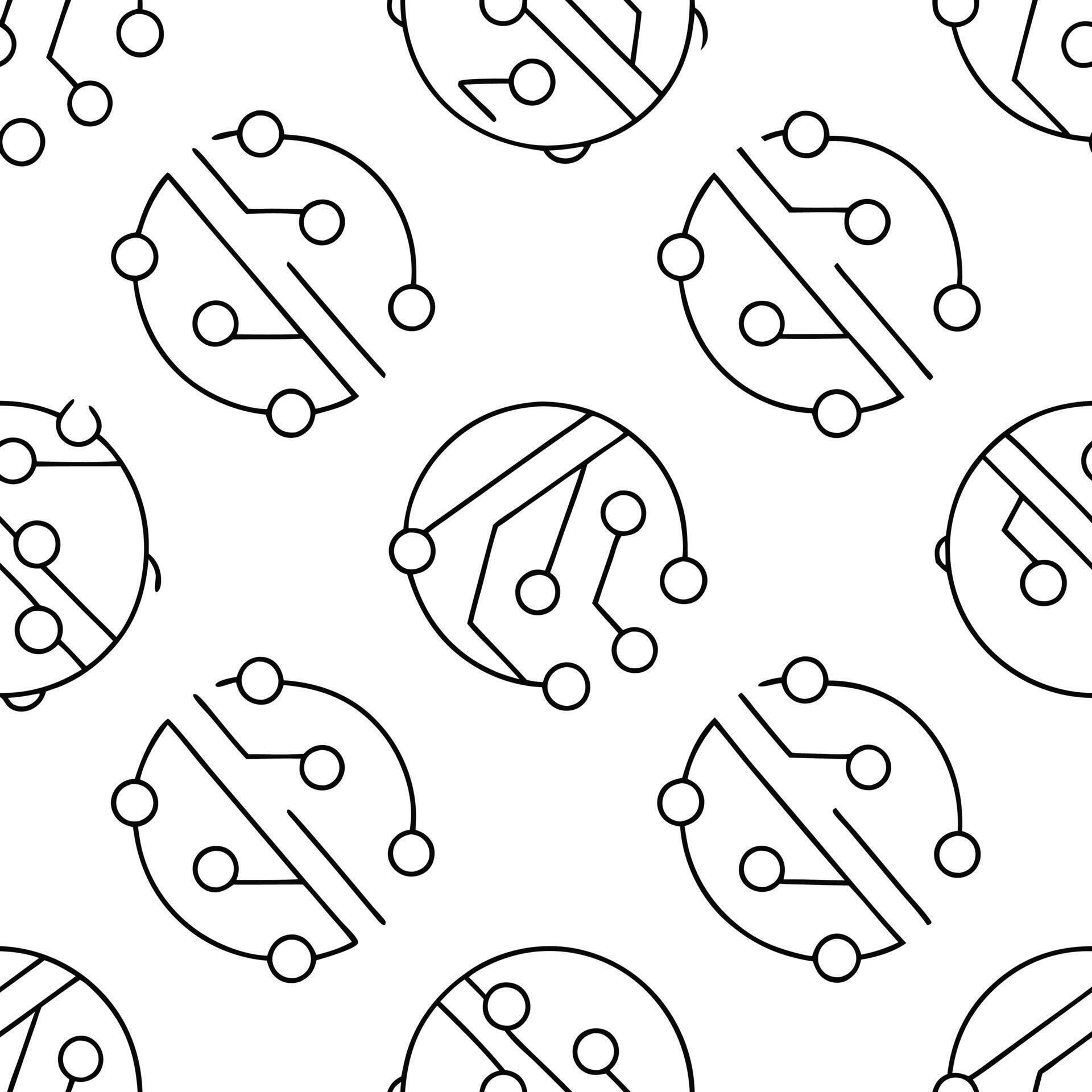 Create Seamless Tile Patterns Using Stylized Circuit Board Motifs And Digital Line Art With