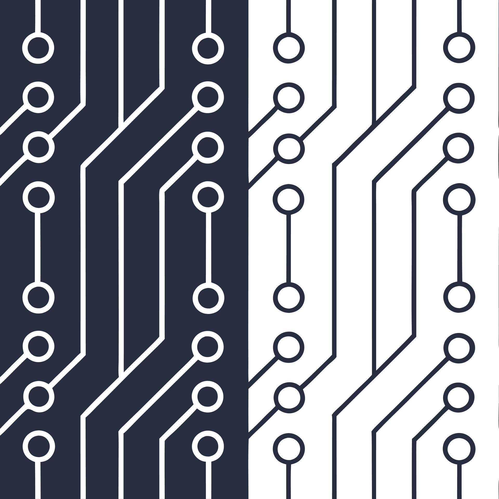 Create Seamless Tile Patterns Using Stylized Circuit Board Motifs And Digital Line Art With