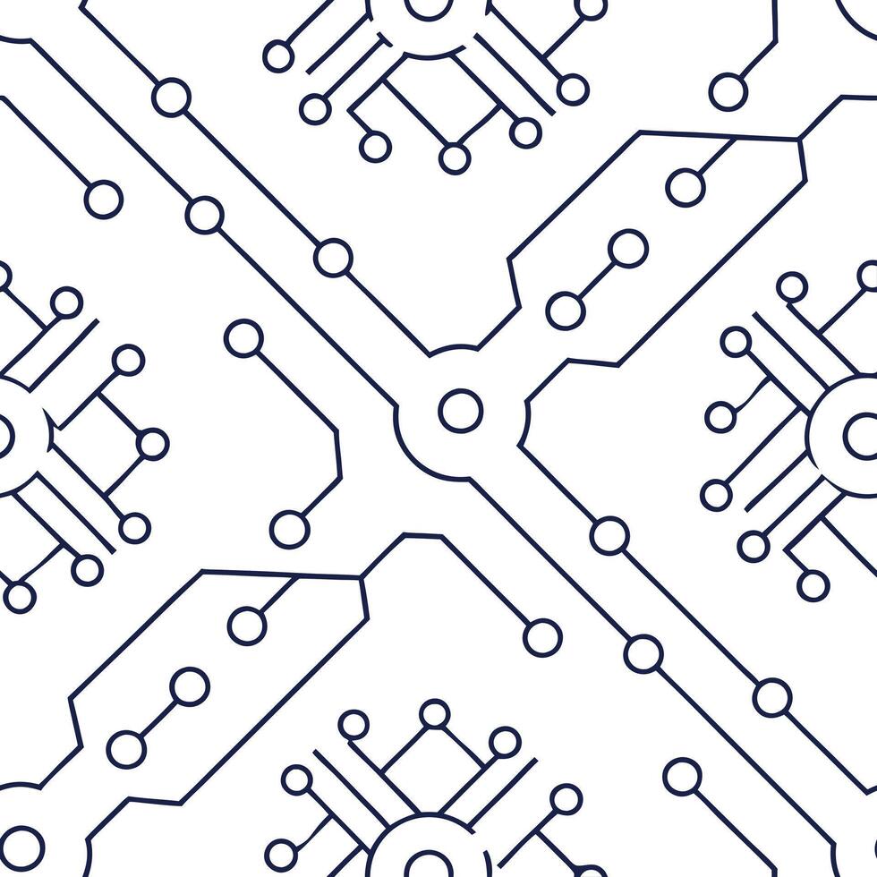 Create seamless tile patterns with futuristic technology inspired symbols including cloud ...