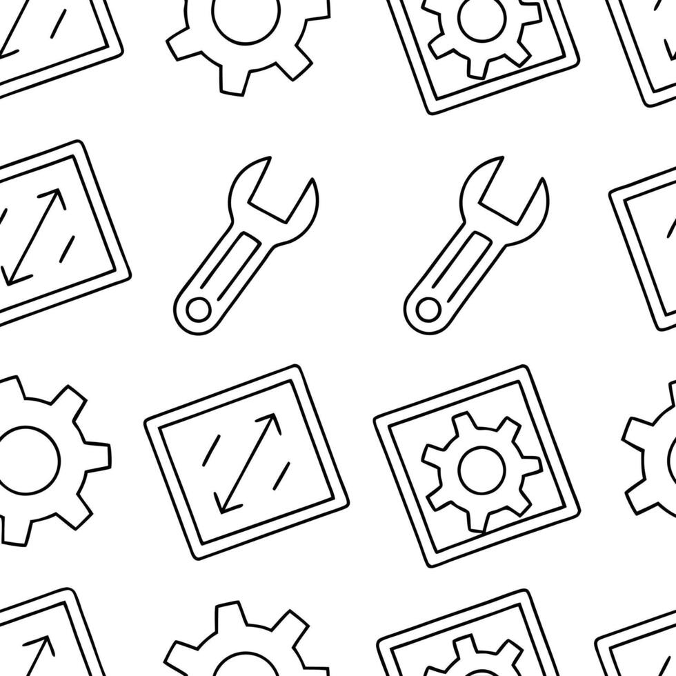 Design minimalist seamless tiles featuring tech icons and code snippets on stark white enhancing ...