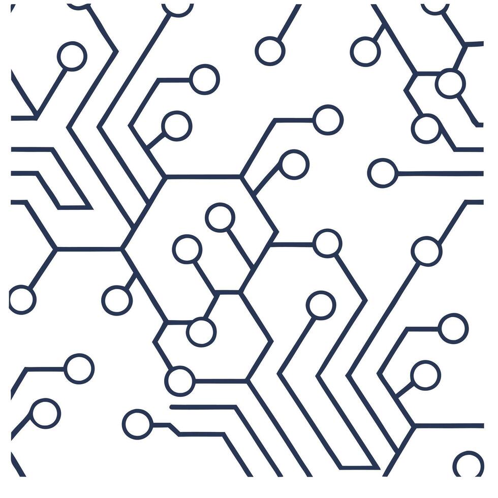Dynamic Techno Circuits Seamless Pattern Combining Abstract Electronic