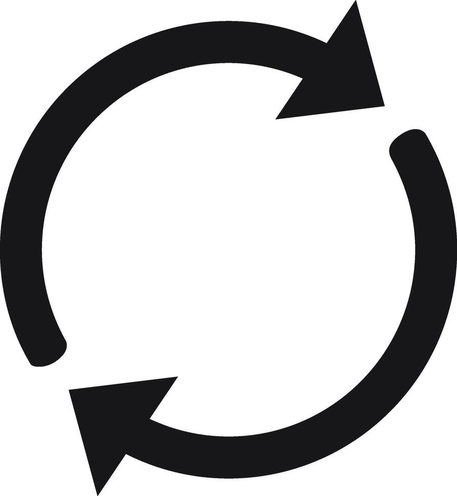 Two Arrows Forming A Circular Design Rotating Clockwise And Counterclockwise Symbolizing