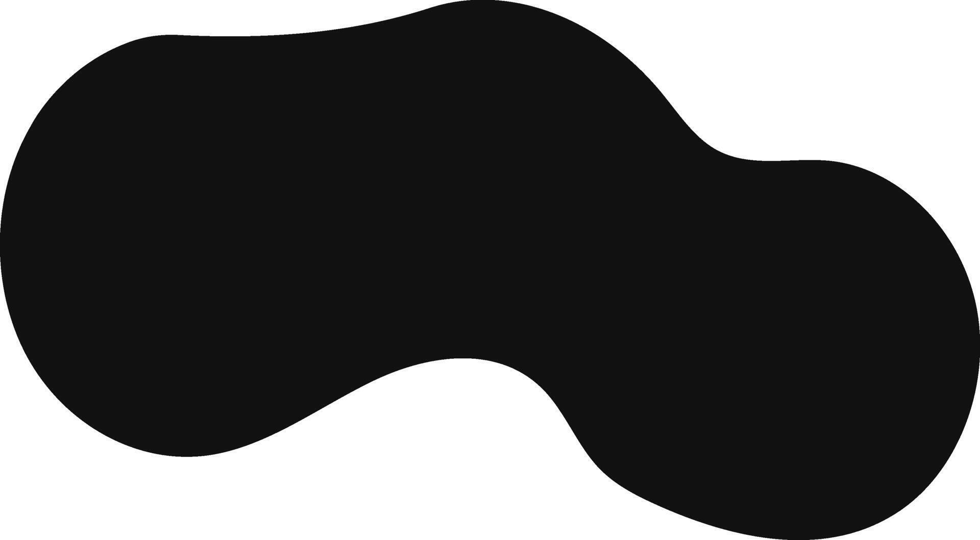 Simple Minimal Horizontal Black Irregular Rounded Abstract Organic Blob Shape Flowing On A Plain
