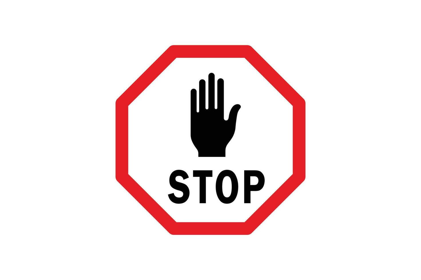 Red Stop Sign with Hand for Workplace Safety, stop sign with hand ... Red Stop Sign with Hand for Workplace Safety, stop sign with hand ...