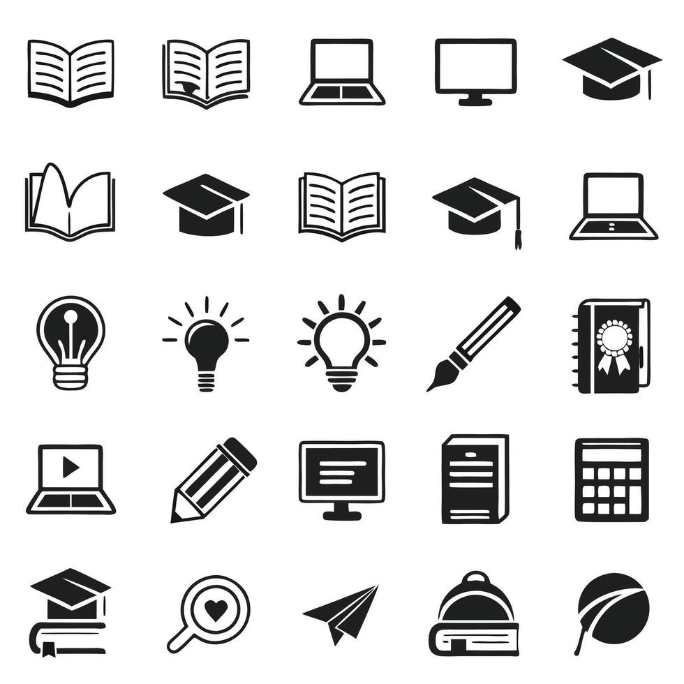 E-learning Icons Collection 56469950 Vector Art at Vecteezy