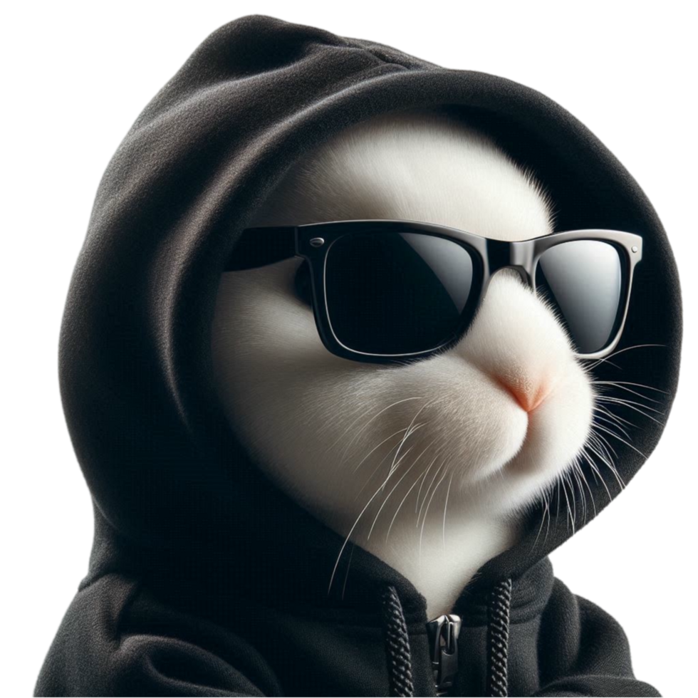 Cool Rabbit Wearing Sunglasses and Hoodie 56472420 PNG