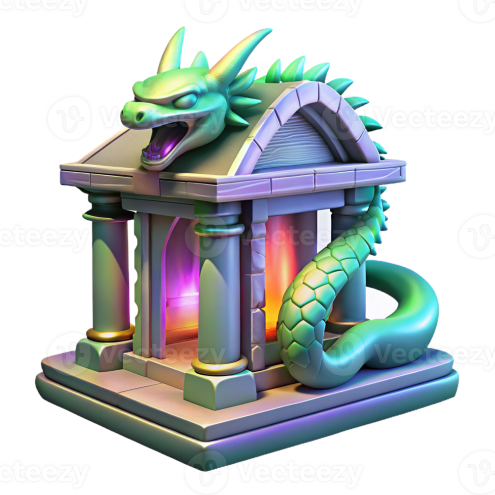 wonderful contemporary 3D Render Dragon Shrine Fantasy Temple 4K 56474553 PNG