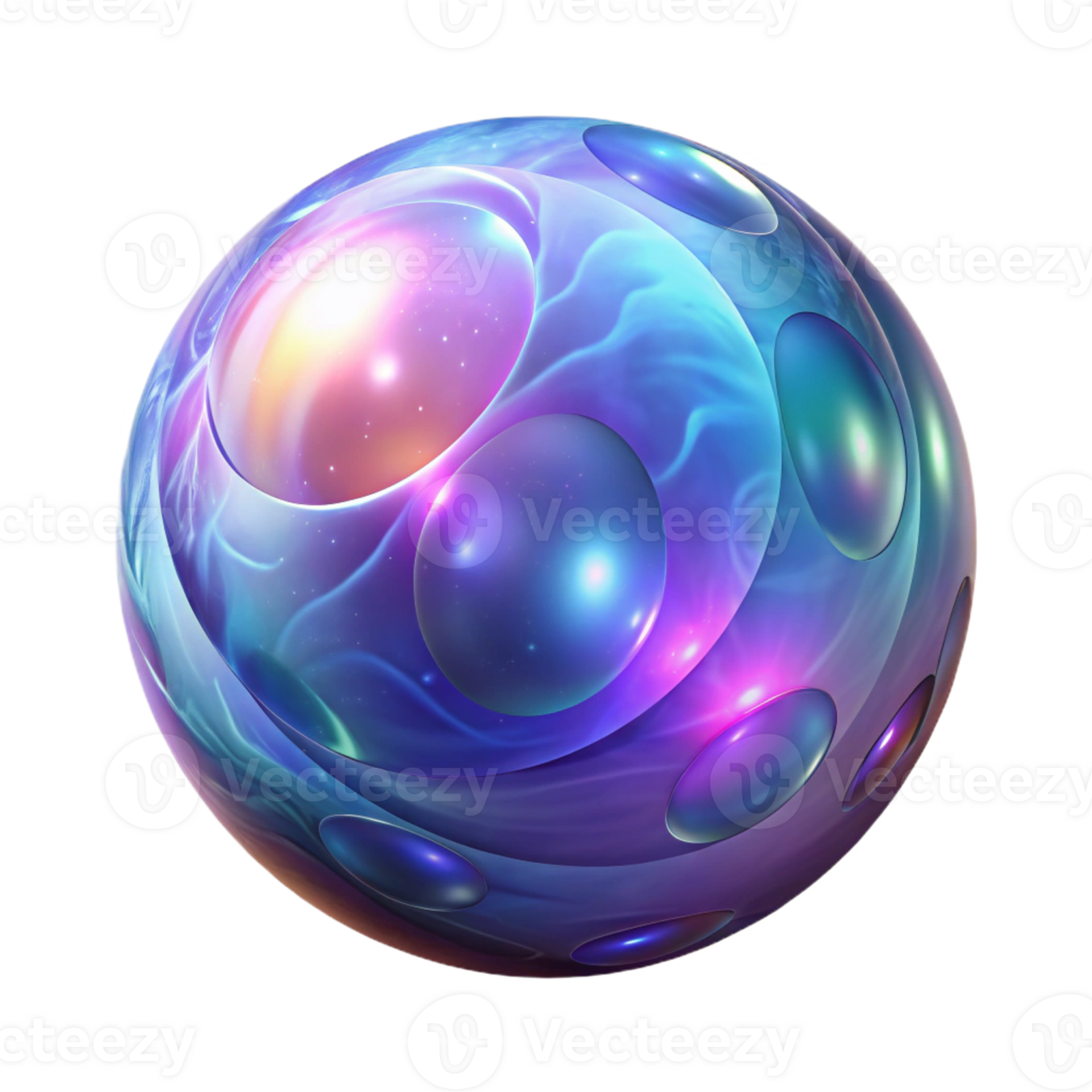 Impressive Contemporary Abstract 3d Sphere Glowing Orb Genuine