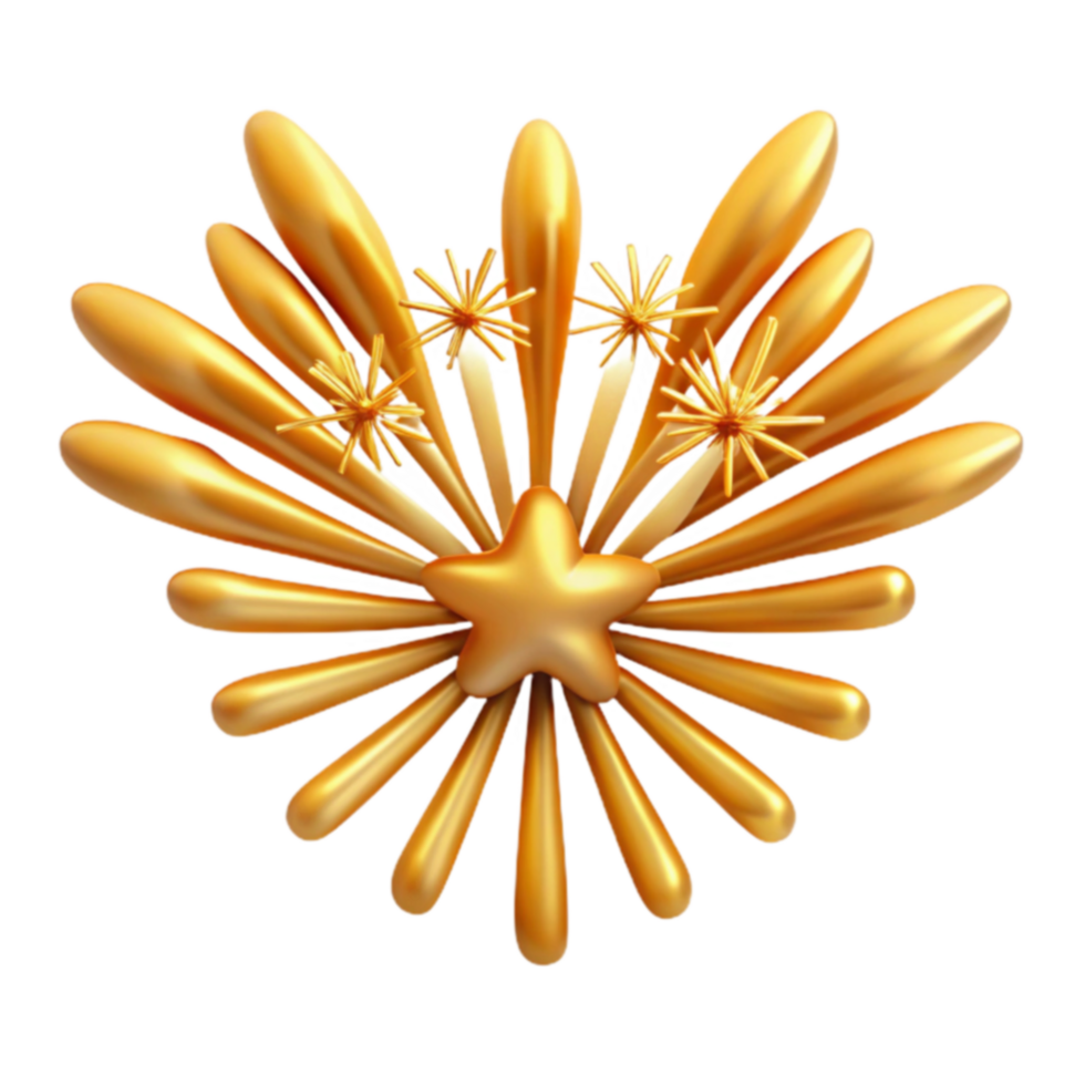 Golden Starburst Fireworks Festive Celebration Design 56478500 PNG