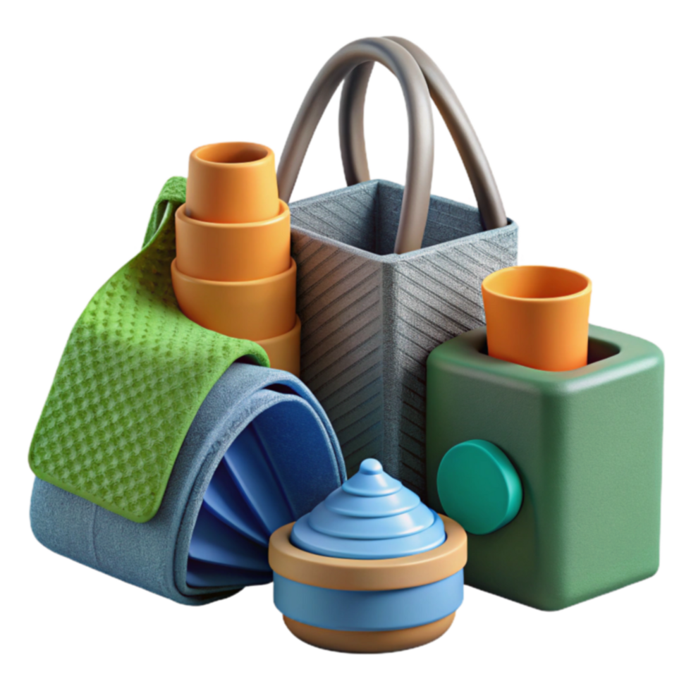 Colorful 3D Rendered Objects Abstract Still Life 56478864 PNG